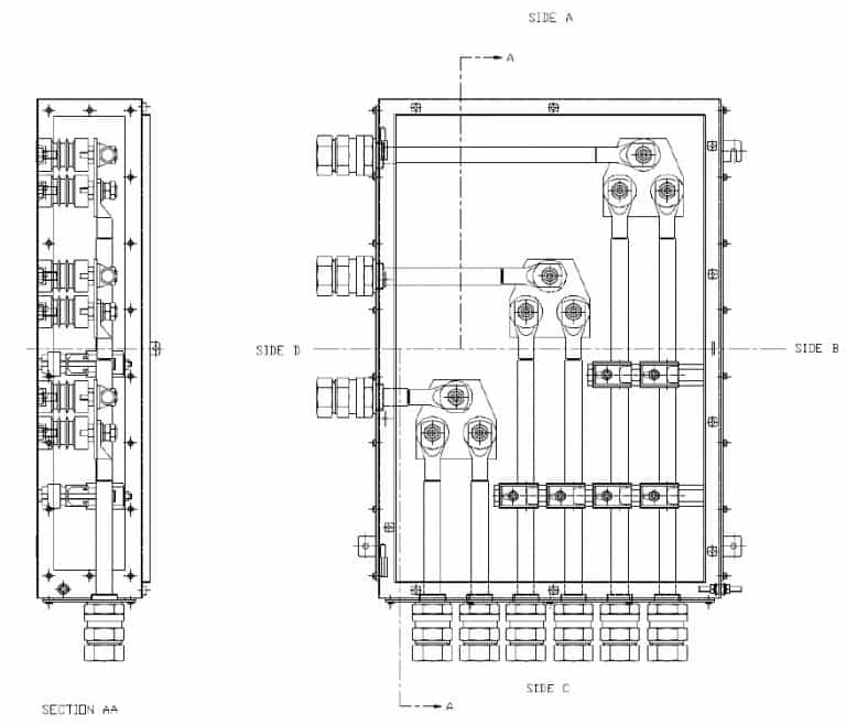 3.3kV Enclosure Junction Box, High Voltage Junction Box Zone 2 ATEX