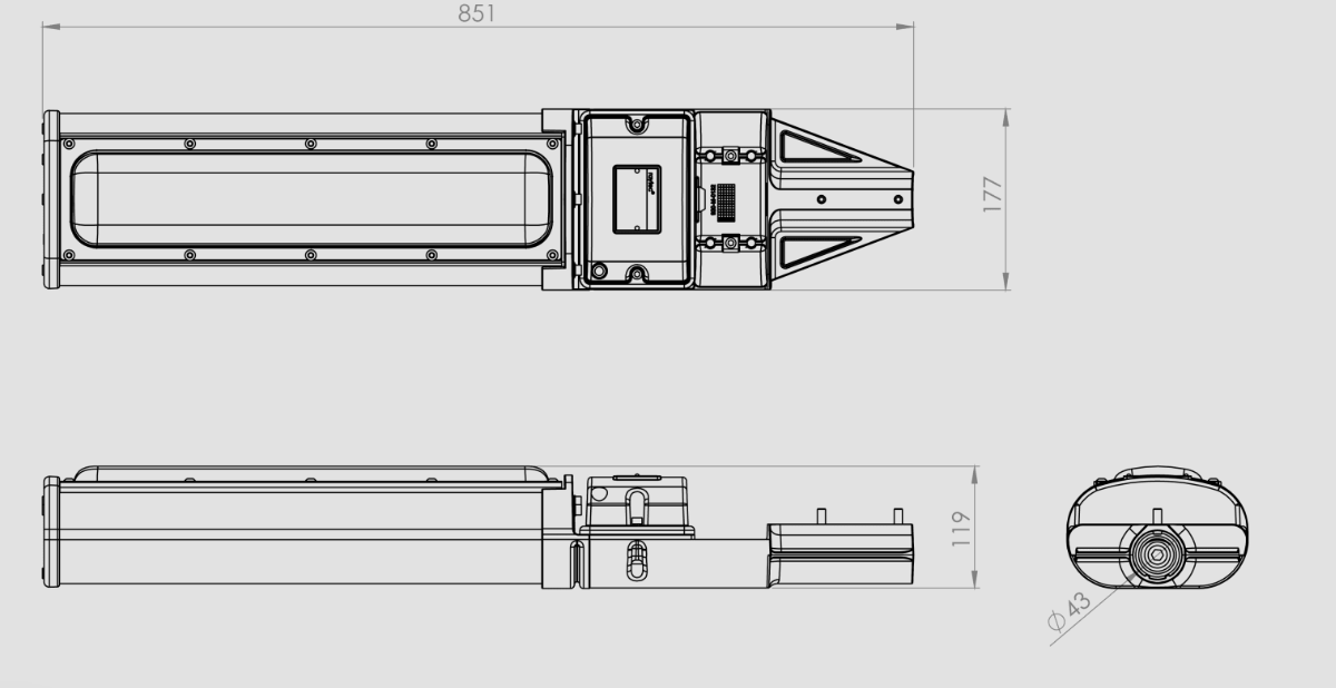 SPX-WL84-SP | ATEX Linear Spigot Lighting Zone 1 & Zone 21